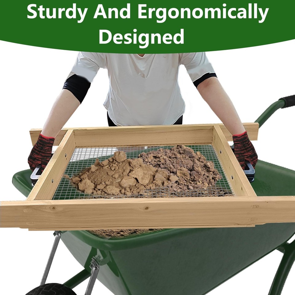 Large Soil Sifter, Dirt Sifter for Gardening, for Use in a Wheelbarrow ...