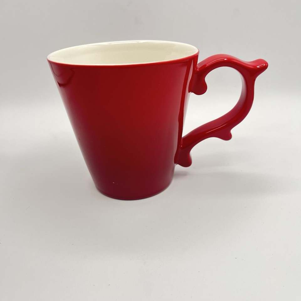 Starbucks Teavana Red Coffee Mug Rococo Handle Baroque Scroll 2015 Tea ...