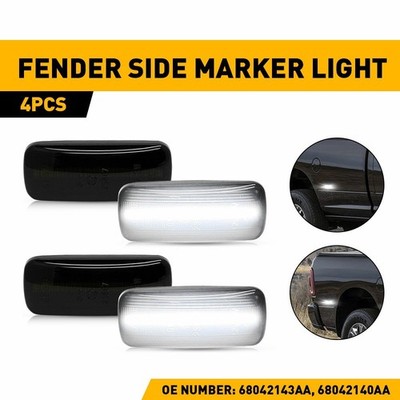 4X Smoked LED Fender Side Marker Lights For 10-18 Dodge RAM 2500 3500 ...