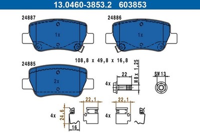 ATE Disc Brake Pad Set For TOYOTA Avensis 04466-05041 | eBay