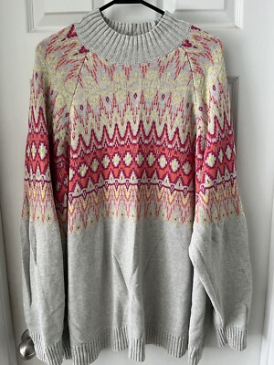 Women’s Sweater Plus Size 4X Gray Cozy Comfy Roomy Sweater Candace ...