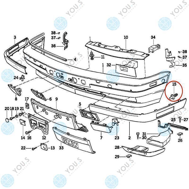40 X You.S Bumper Expanding Rivet Clips Hole Ø 6,5 MM for BMW ...