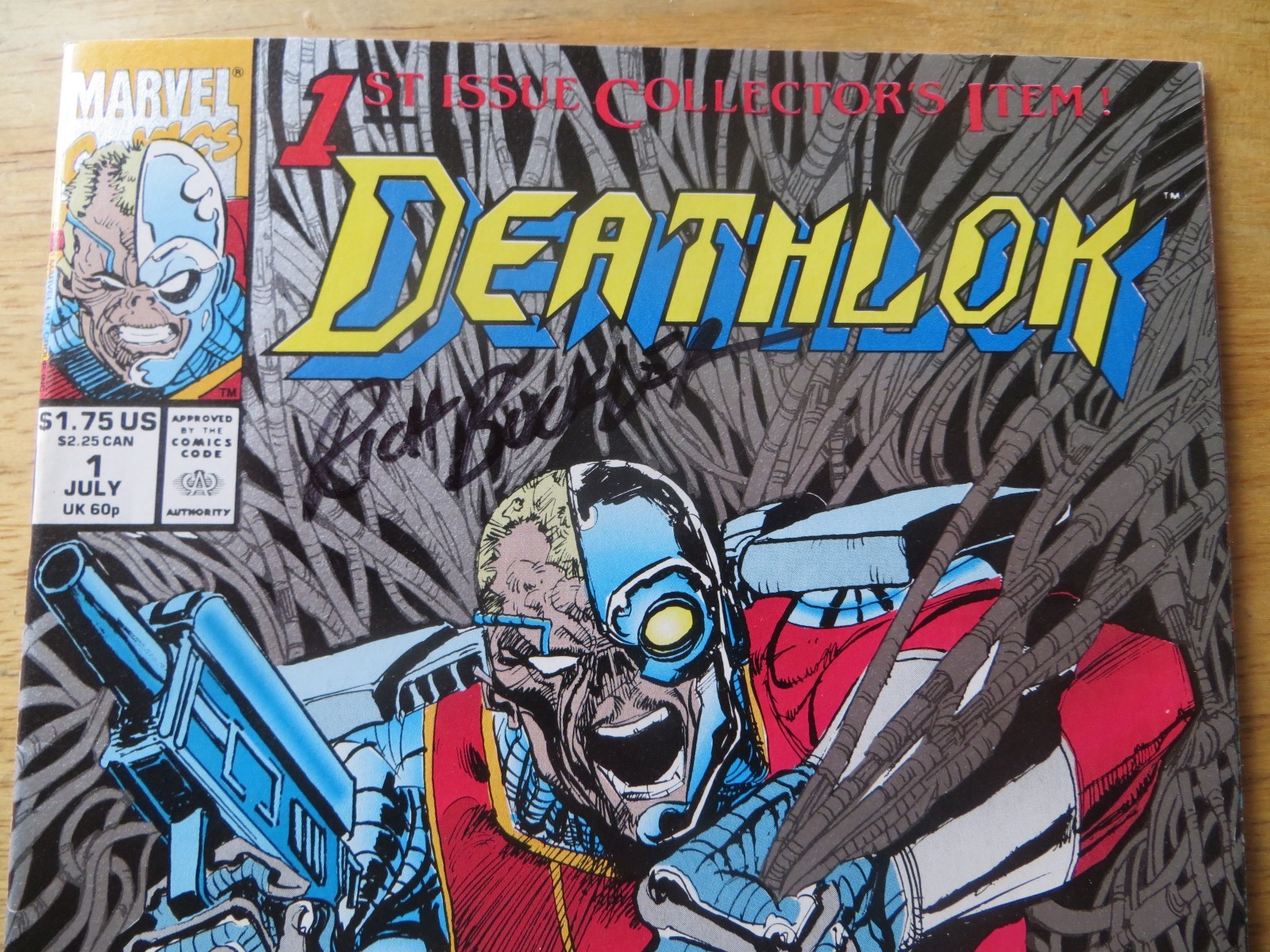 1991 VINTAGE MARVEL COMICS DEATHLOK # 1 SIGNED CREATOR, RICH BUCKLER ...