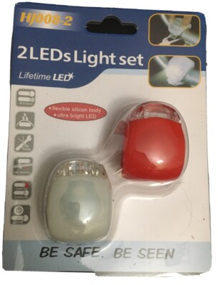 bicycle safety led light set Silicon Easy Attachable | eBay