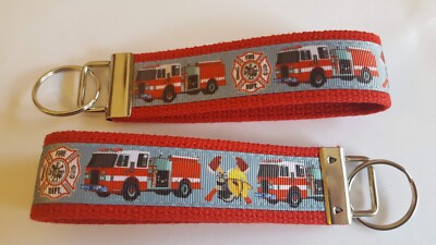 Fire Dept 6" Key chain Key Fob Wrist Strap Key Ring Gift Strong Red ...