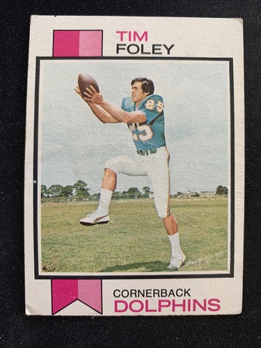 1973 Topps Football Card #158 Tim Foley Miami Dolphins Rookie RC VgEx ...