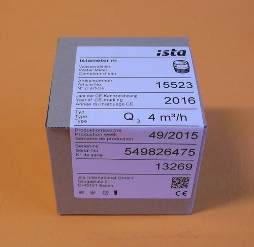 Ista Wasseruhr Wasserzähler EAS istameter warm 2,5 / 4,0 m3 # 15523 ...