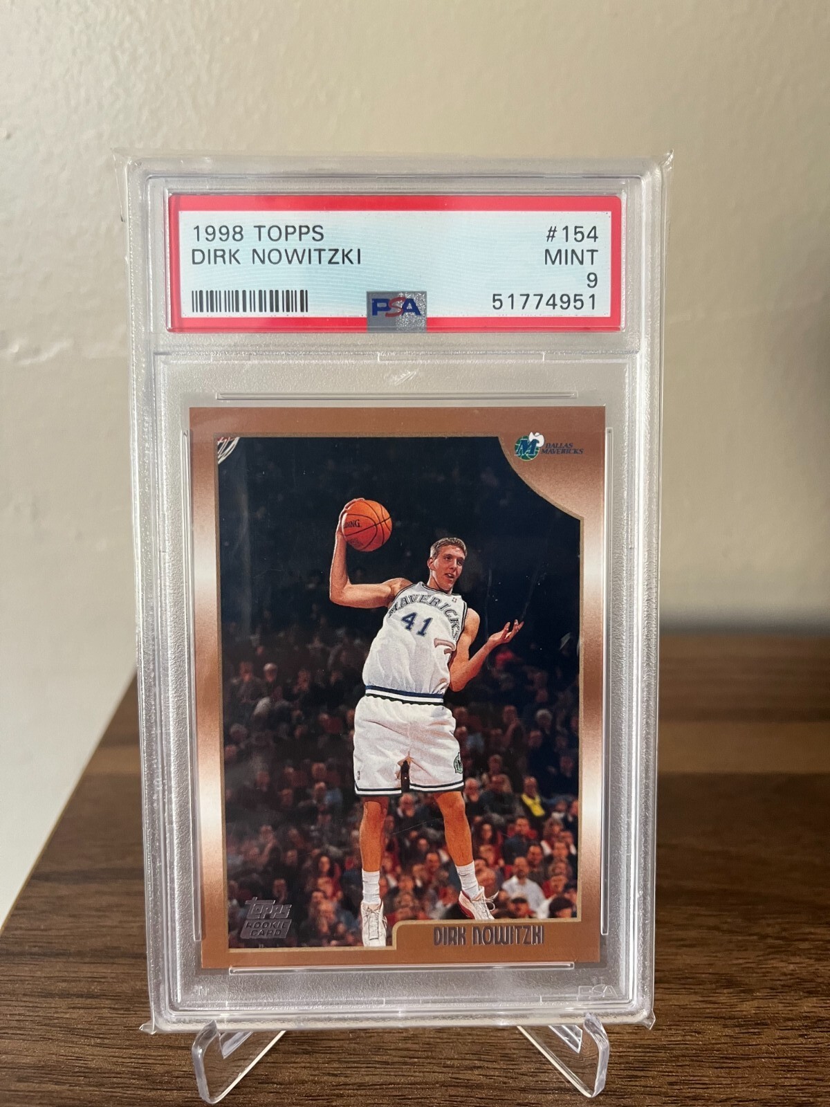 1998 Topps DIRK NOWITZKI Rookie Card RC #154 Dallas Mavericks 643 PSA 9 ...