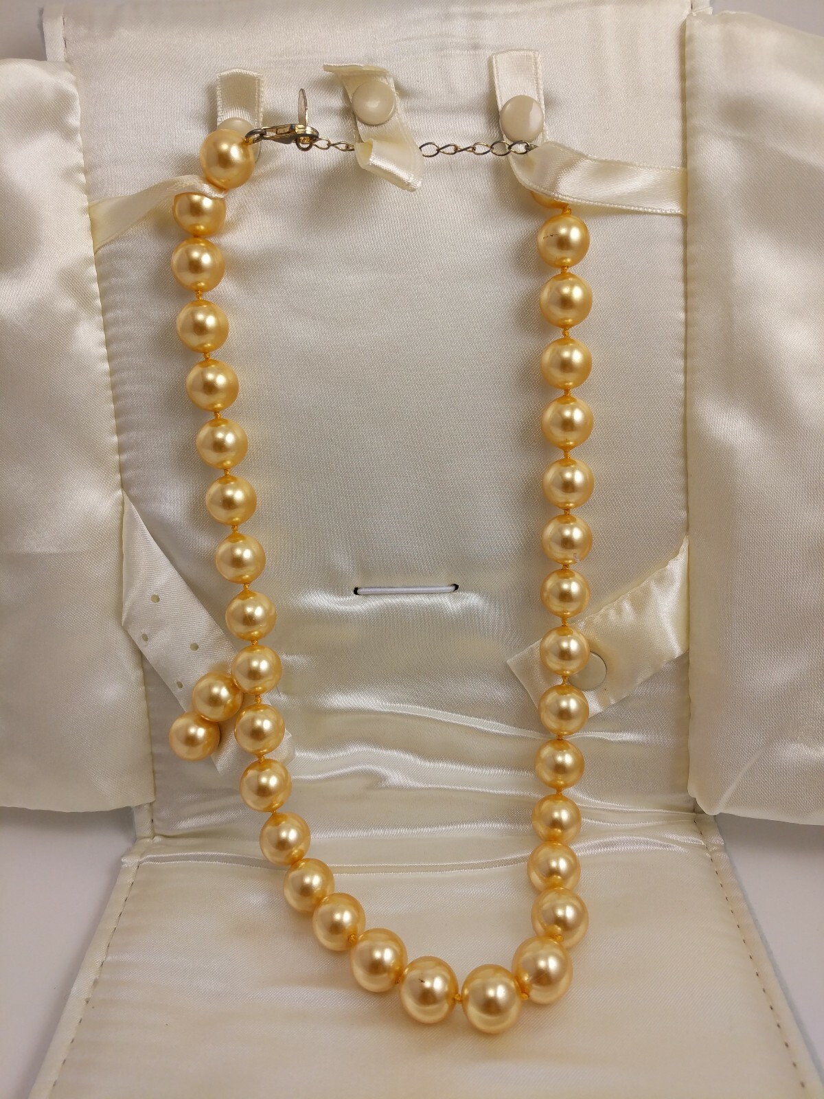 Vintage STAUER Gold Pearls Necklace & Earrings Set With Case Bulky | eBay