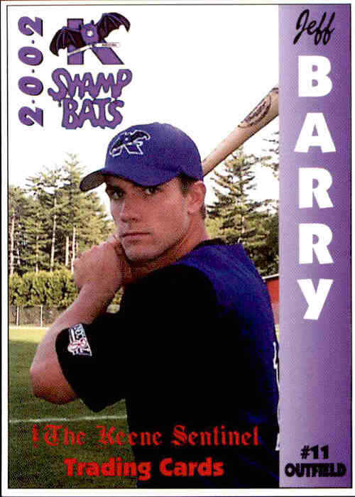 2002 Keene Swamp Bats Team Issue #3 Jeff Barry Essex Junction Vermont ...