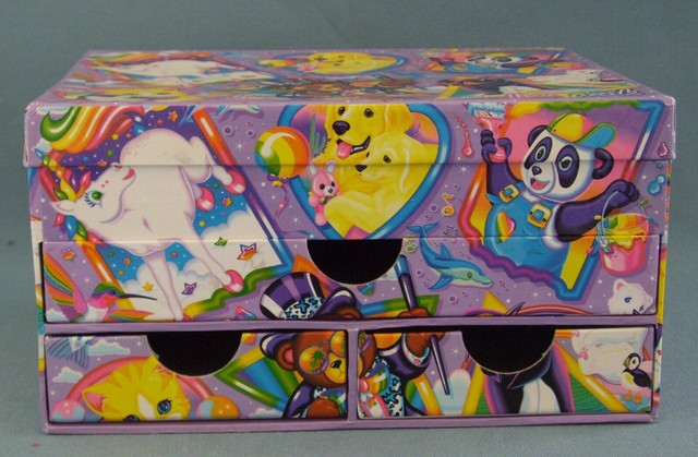 Lisa Frank Stationary Box Vintage Craft Jewelry Crafts Drawers Dog Cat ...