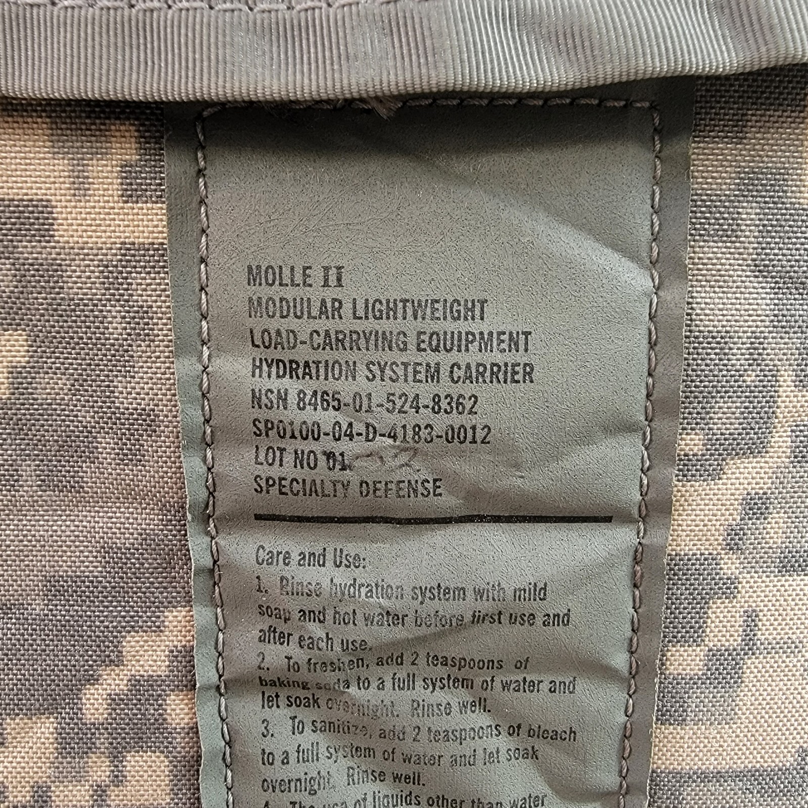 ACU / UCP Camelback Hydration Carrier USGI 100 OZ 3L System US Army No ...