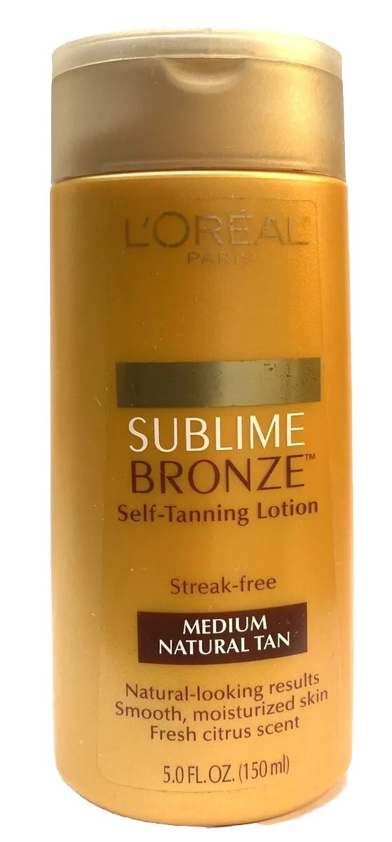 loreal sublime bronze self tanning lotion medium natural tan streak ...