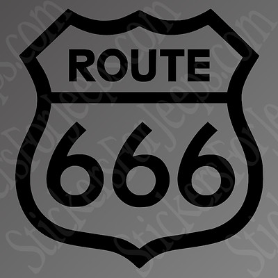 Route 666 sticker car hell truck window decal harley davidson ...