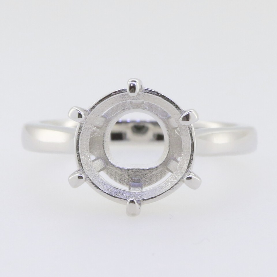 Sterling Silver Semi Mount Ring Setting Round RD 11x11mm solitaire | eBay