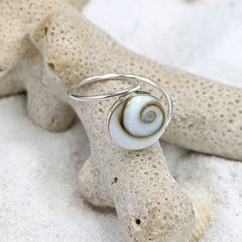 Silverly Sterling Silver Rings 925 Shiva Eye Shell Seashell Swirl ...