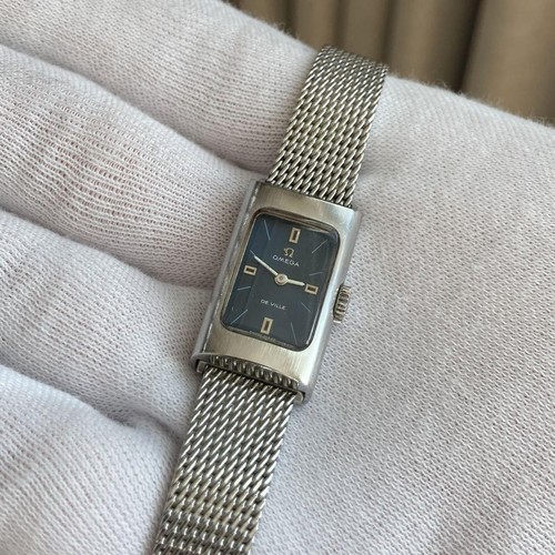 Omega Devil Ladies Watch Vintage Blue Dial Tank | eBay UK