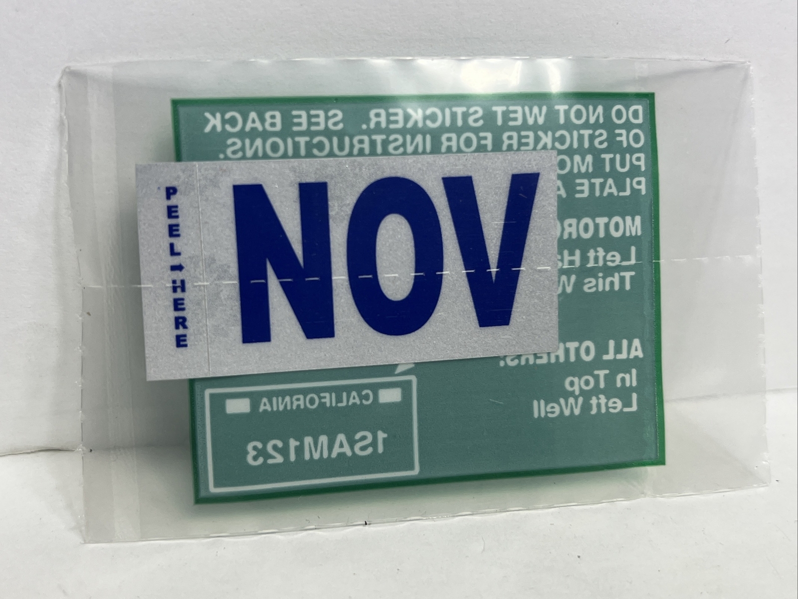 California DMV License Plate Month Sticker - NOVEMBER-Original | eBay
