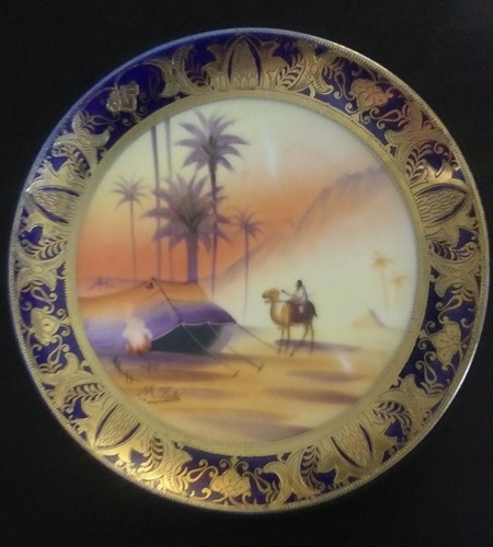 Vintage Noritake Hand Painted Desert Scene Egyptian Revival Art Deco ...