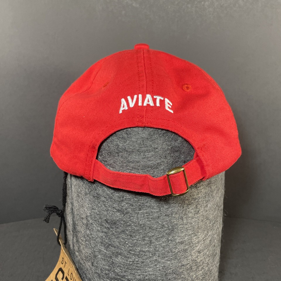 Aviate STL Red Ball Cap White Letters Airport Code Adjustable Baseball ...