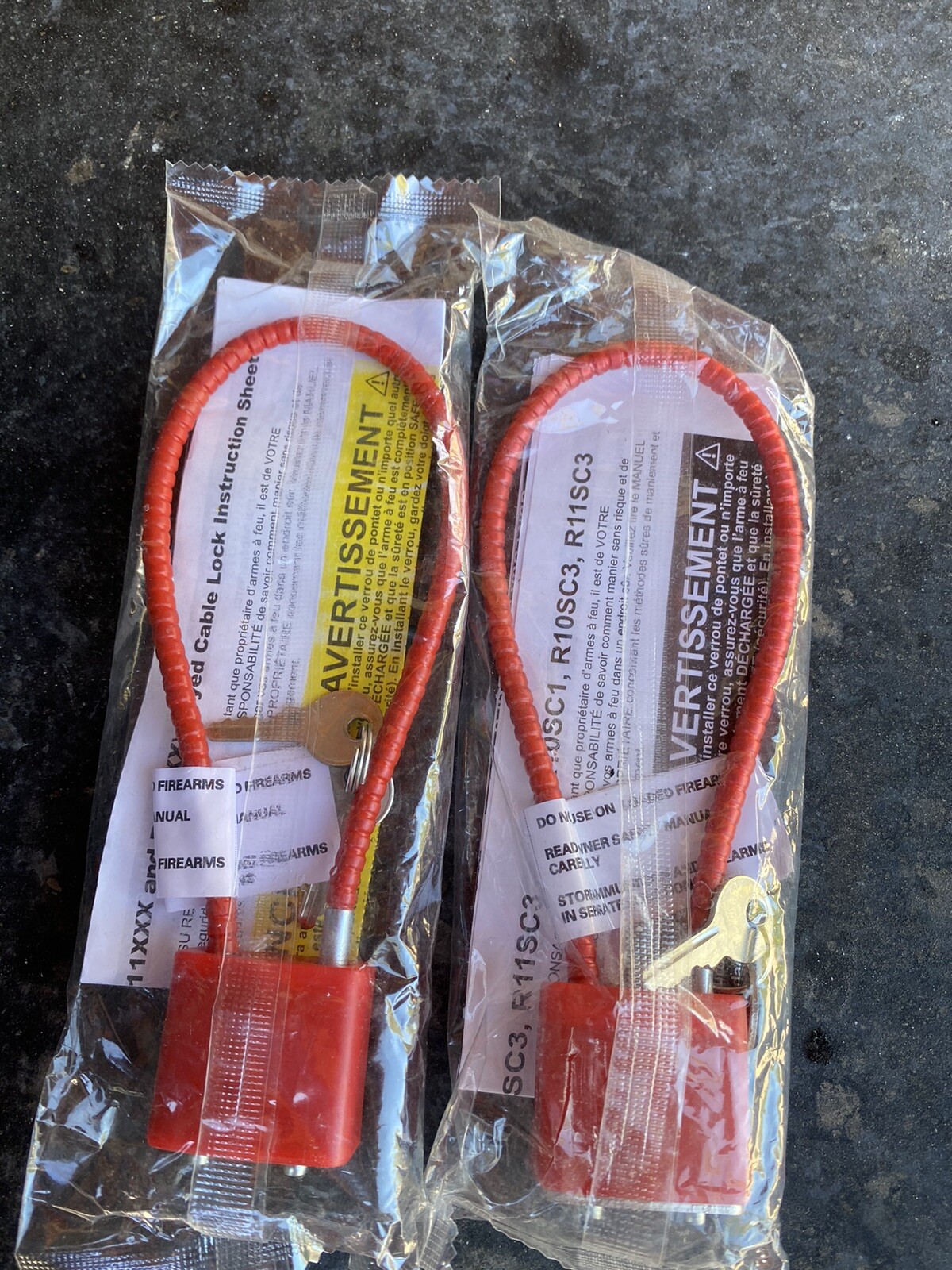 2 Cable Gun Locks with 2 Keys New Vault Accessories | eBay