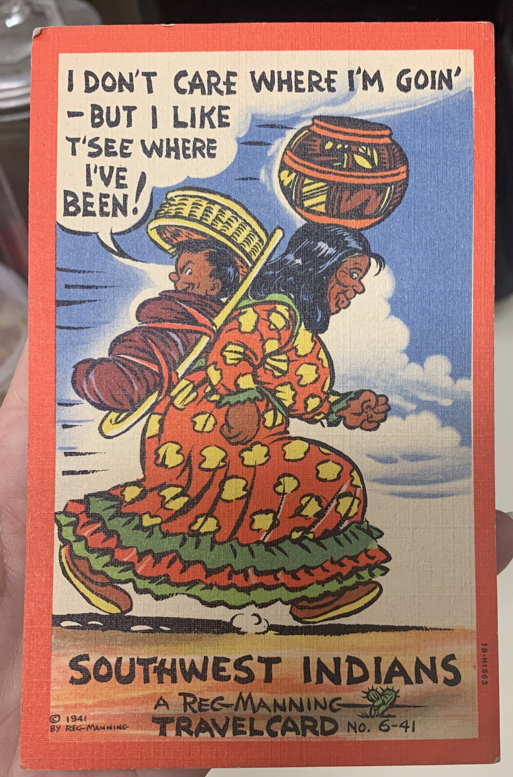 REG MANNING Postcard Travel Card No.6-41 "SOUTHWEST INDIANS" Linen 1941 ...