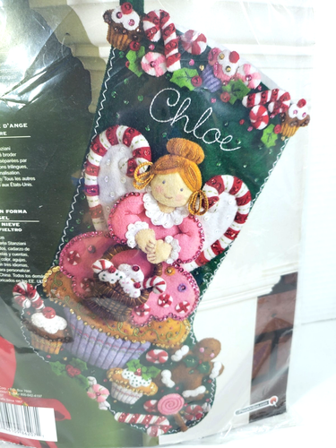 Bucilla Cupcake Angel Stocking Felt Applique Kit 86207 for sale online ...