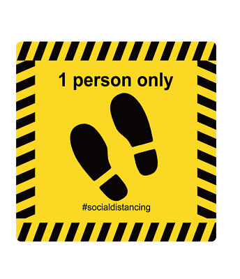 ONE PERSON ONLY SOCIALDISTANCING | Adhesive Vinyl Sign Decal | eBay