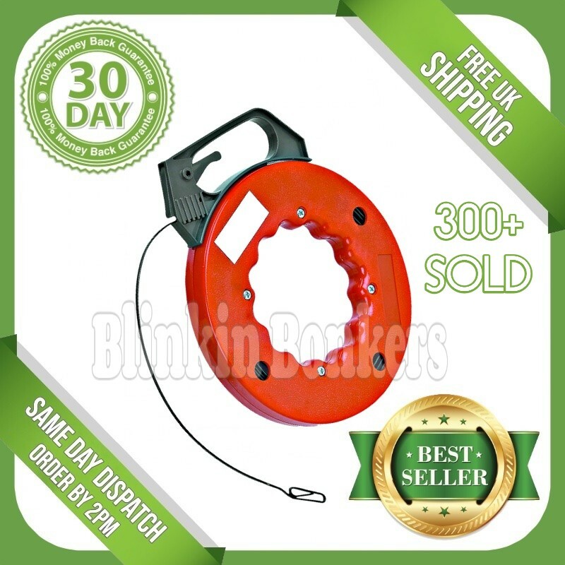 ELECTRICIANS FISH TAPE PUSH PULL THROUGH WIRE CABLE PULLER ACCESS LONG ...