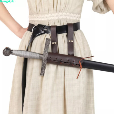 Medieval Retro Leather Sword Holder Sheath Waist Belt Scabbard Holster ...