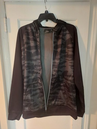 Black Camouflage Tech Fleece Hoodie Light Weight Camo Burnside XL | eBay