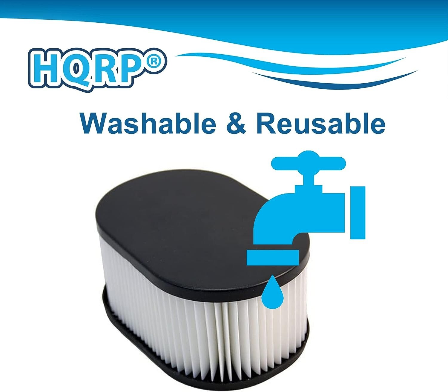 2x HQRP Washable Hepa Filters for Hoover TurboPower Fold Away Widepath ...