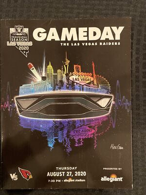 Las Vegas Raiders Game day Magazines 2020 Inaugural Season VS Cardinal ...