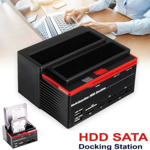 External Dual Hard Drive Card Reader HDD Docking Station 2.5″/3.5″ IDE ...