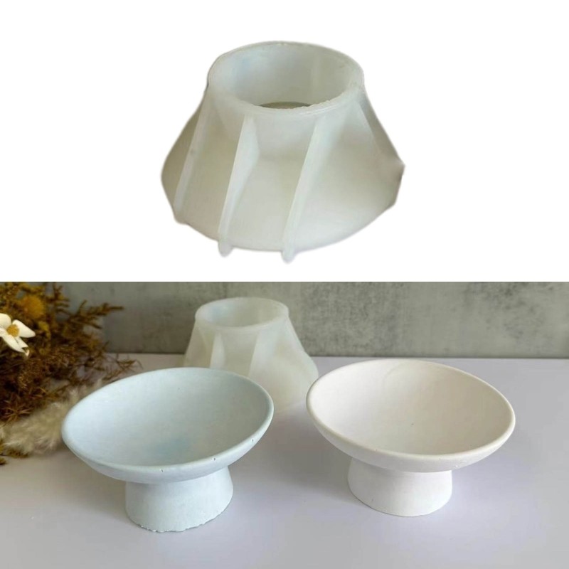 Round Dish Mold Concrete Casting Mold Fruit Tray Silicone Mold Easy to ...