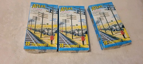 HO Scale Atlas Telephone Poles 3 Boxes Of 12 NIB | eBay