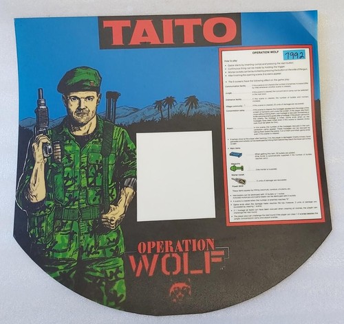 TAITO OPERATION WOLF Arcade Game LEXAN CONTROL PANEL OVERLAY #7992 - AS ...