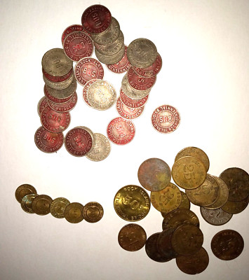 Lot 55 Vtg Rock Island Centennial Bridge Pass/Coin Tokens RARE Variety ...
