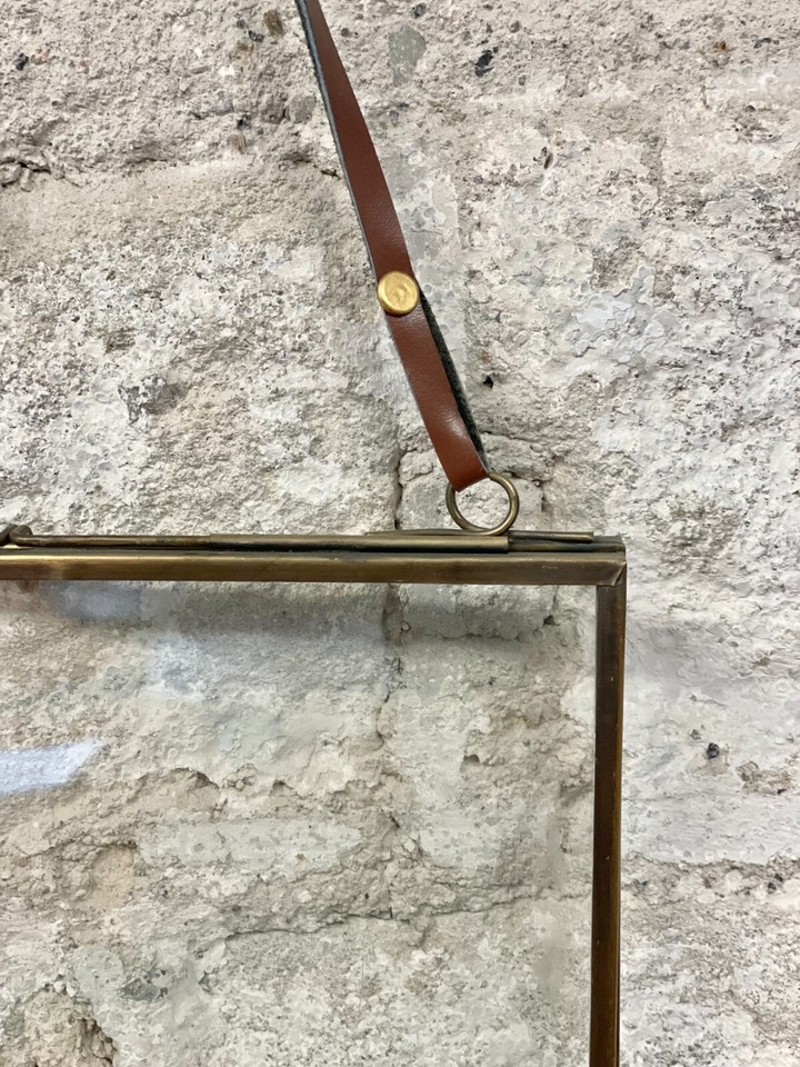 Loft1850 Hanging Antique Brass Photo Frames | Portrait Brass Glass ...