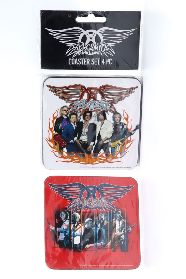 Aerosmith Coaster Set 4 PC Cork Backed Live Nation Merch 2010 Hard Rock ...