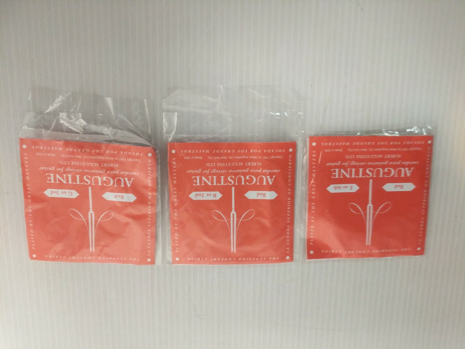 LOT OF 3 ALBERT AUGUSTINE LTD STRINGS FOR GUITAR RED | eBay