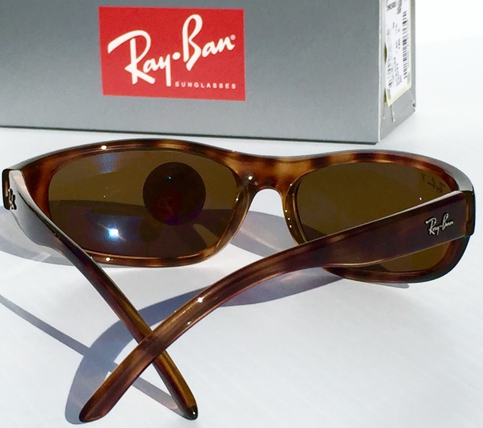 NEW Ray Ban Sport wrap Tortoise frame POLARIZED Brown lens Sunglass ...