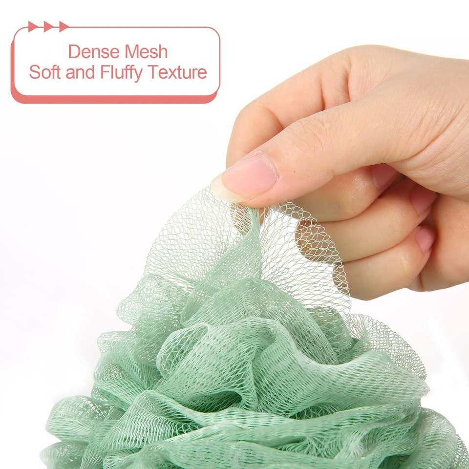 Loofah Sponge 4 PCS Body Scrubber Shower Mesh Pouf Bath Exfoliating 50g ...