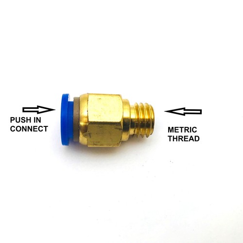 Pneumatic Air Fitting Push In Connect Tube 10mm OD Metric M12 M12X1.75 ...
