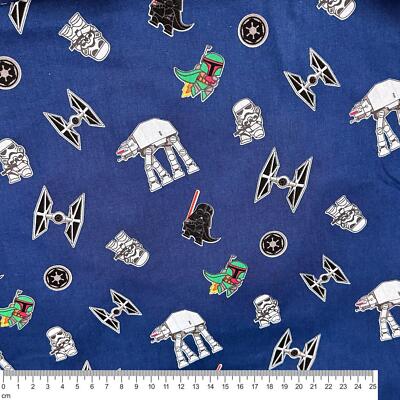 LC2784 Star Wars Kawaii Toss Blue Woven Cotton | eBay Australia
