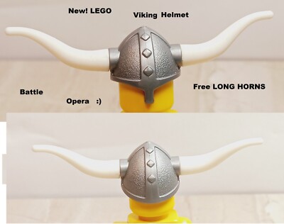 New LEGO Viking Helmet FREE Long Horns Nose Protection Piece OPERA ...