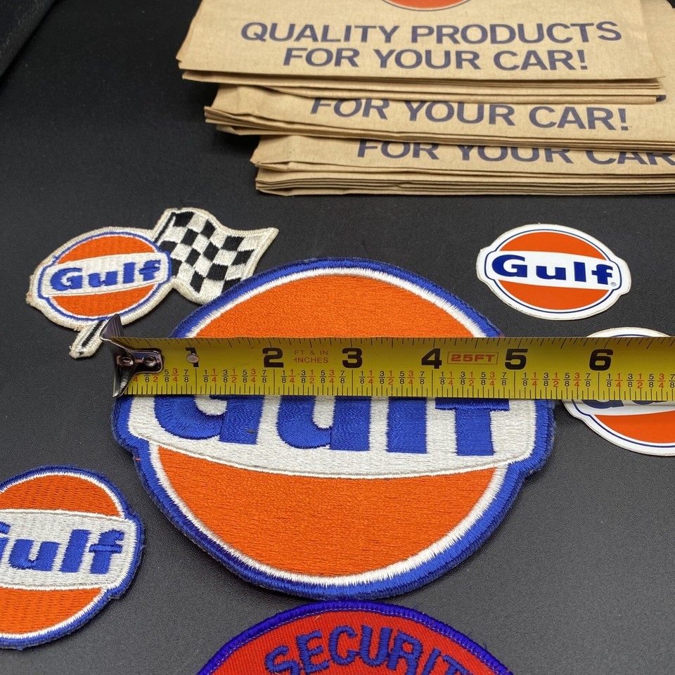 Lot Of Vintage Gasoline GULF OIL GAS STATION Patches and Stickers ...