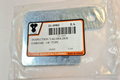 V-Twin Manufacturing Chrome 3/8 in. Inspection Tag Holder - 31-0983 | eBay