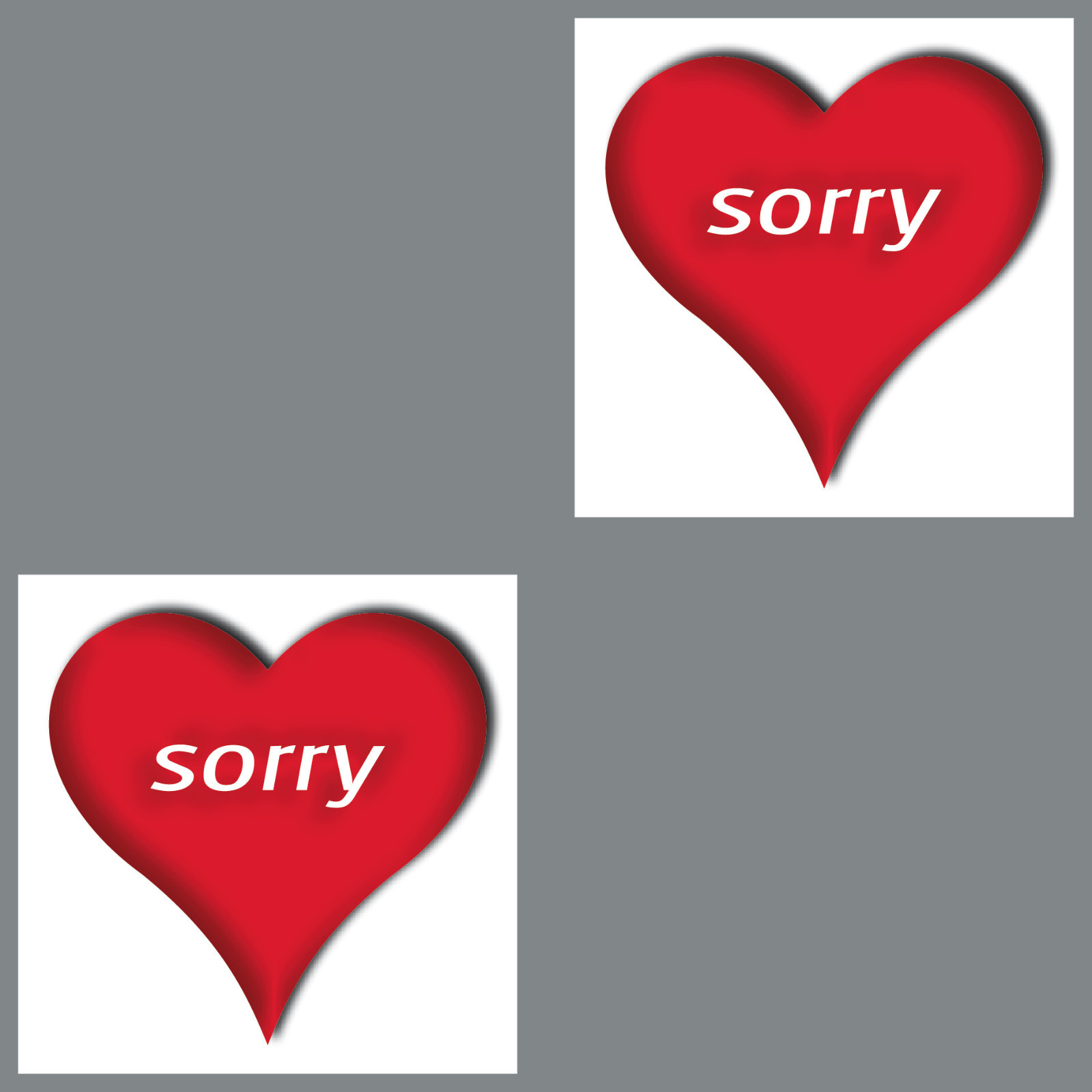 Sticker 5cm Sorry Heart Apology Decor Information | eBay