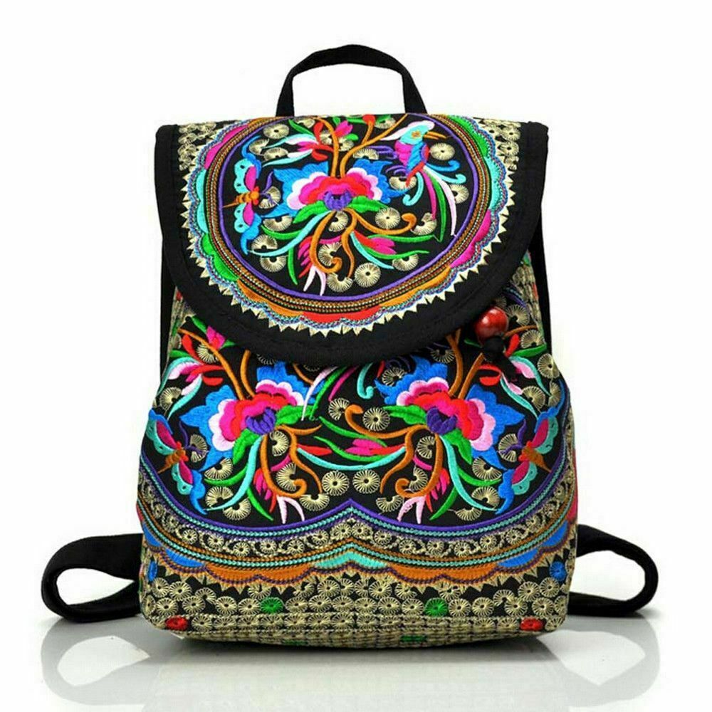 Women Flower Shoulder Bag Handmade Vintage Style Bag Ethnic Embroidery ...